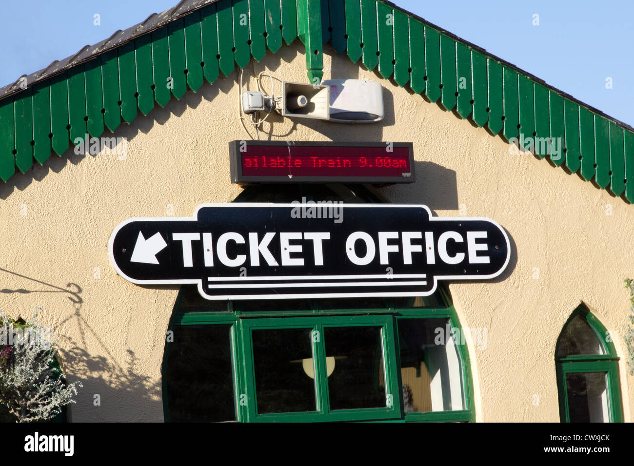 Next train at 9 a.m. - Snowdon Mountain Railway ticket office sign ...