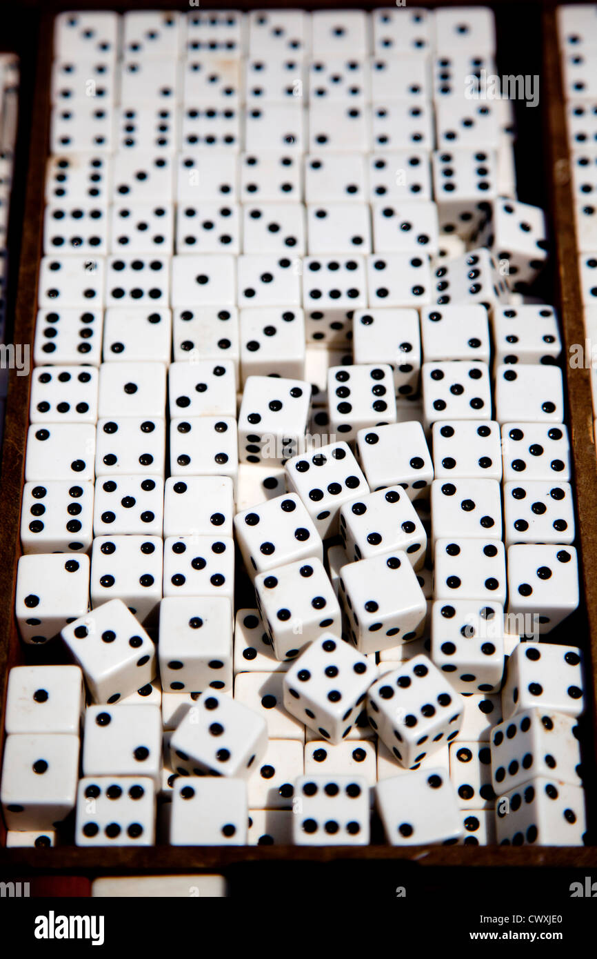Dice. Still life, frame full of various types of dice. Mostly antique ...