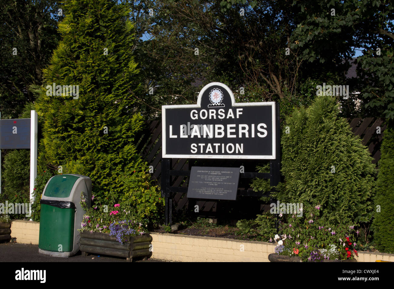 Snowdon Mountain Railway Llanberis Station sign Stock Photo - Alamy