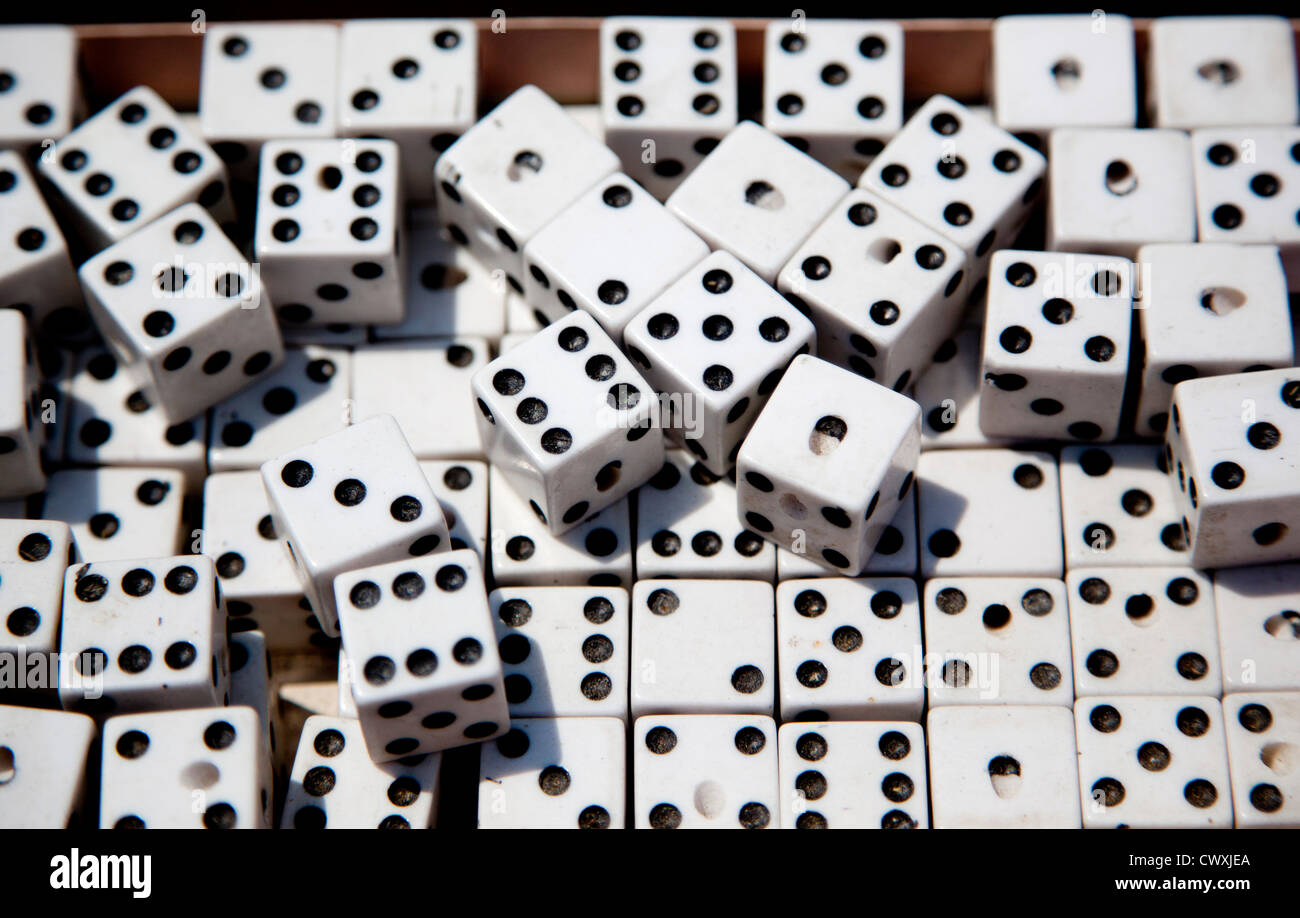 Dice. Still life, frame full of various types of dice. Mostly antique ...