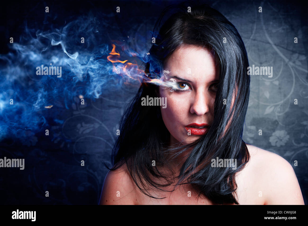 beautiful anger, concept image with a beautiful girl Stock Photo - Alamy