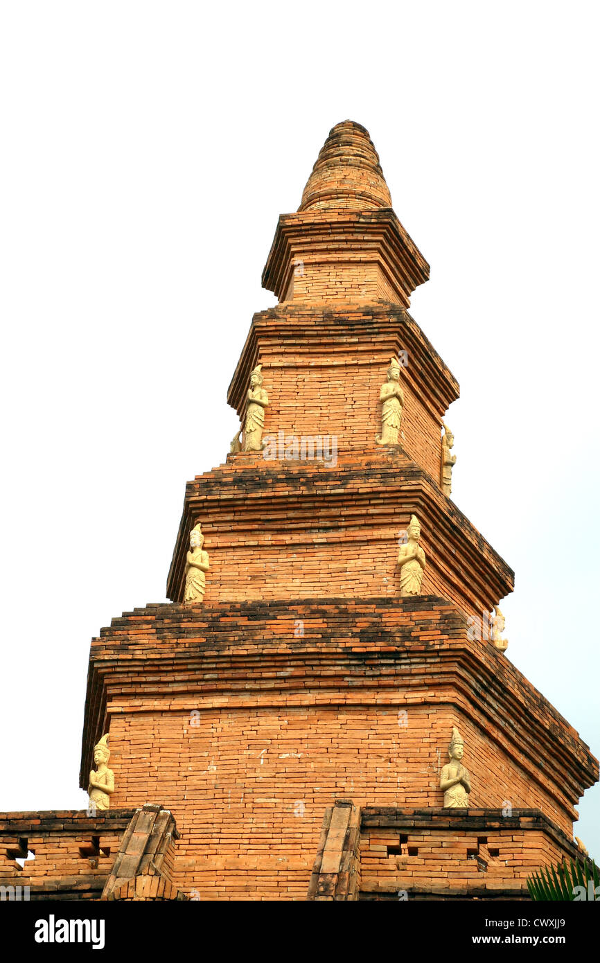 Buddha tower build from red brick Stock Photo - Alamy