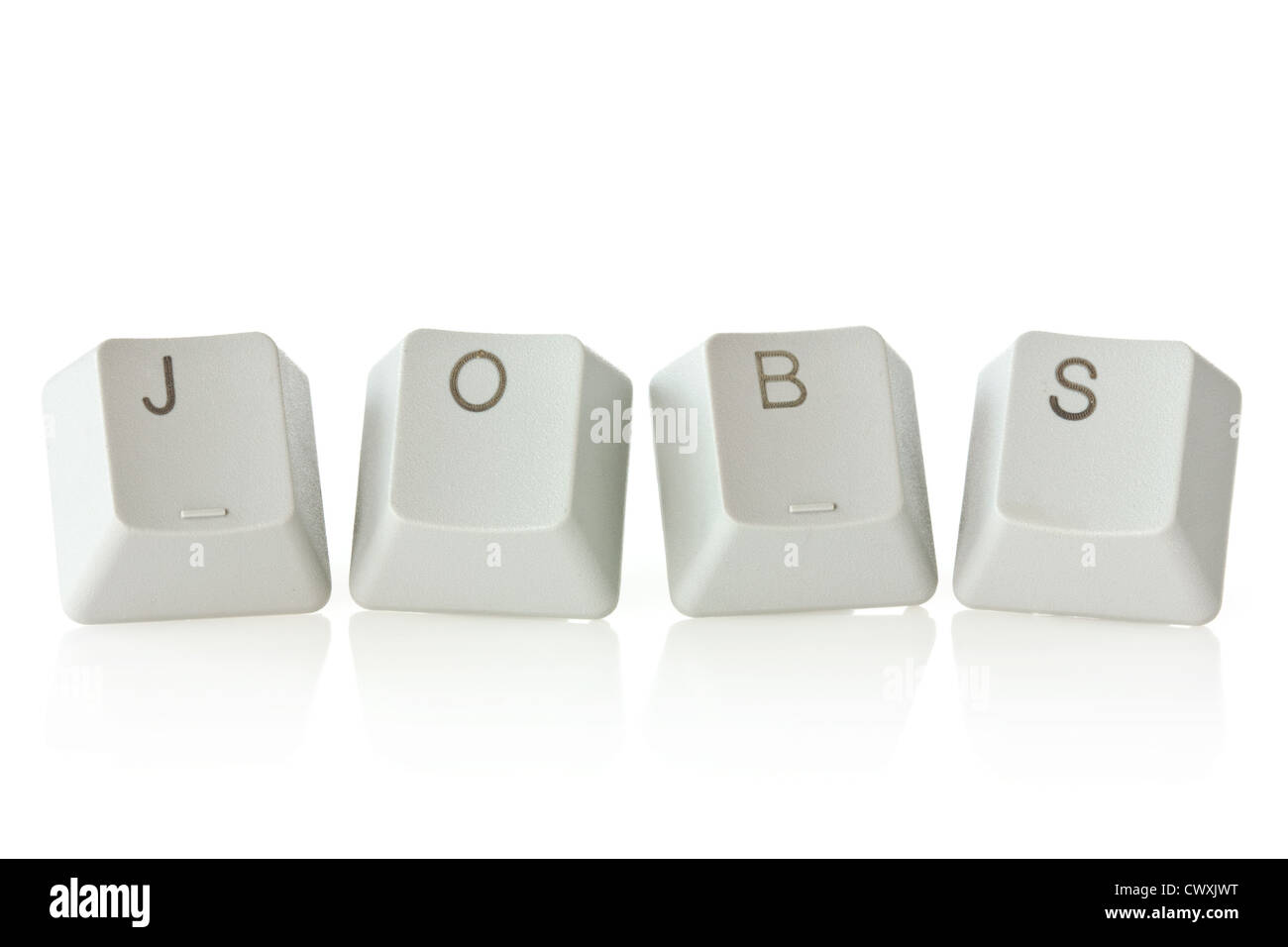 computer keyboard keys spelling jobs on white background Stock Photo - Alamy