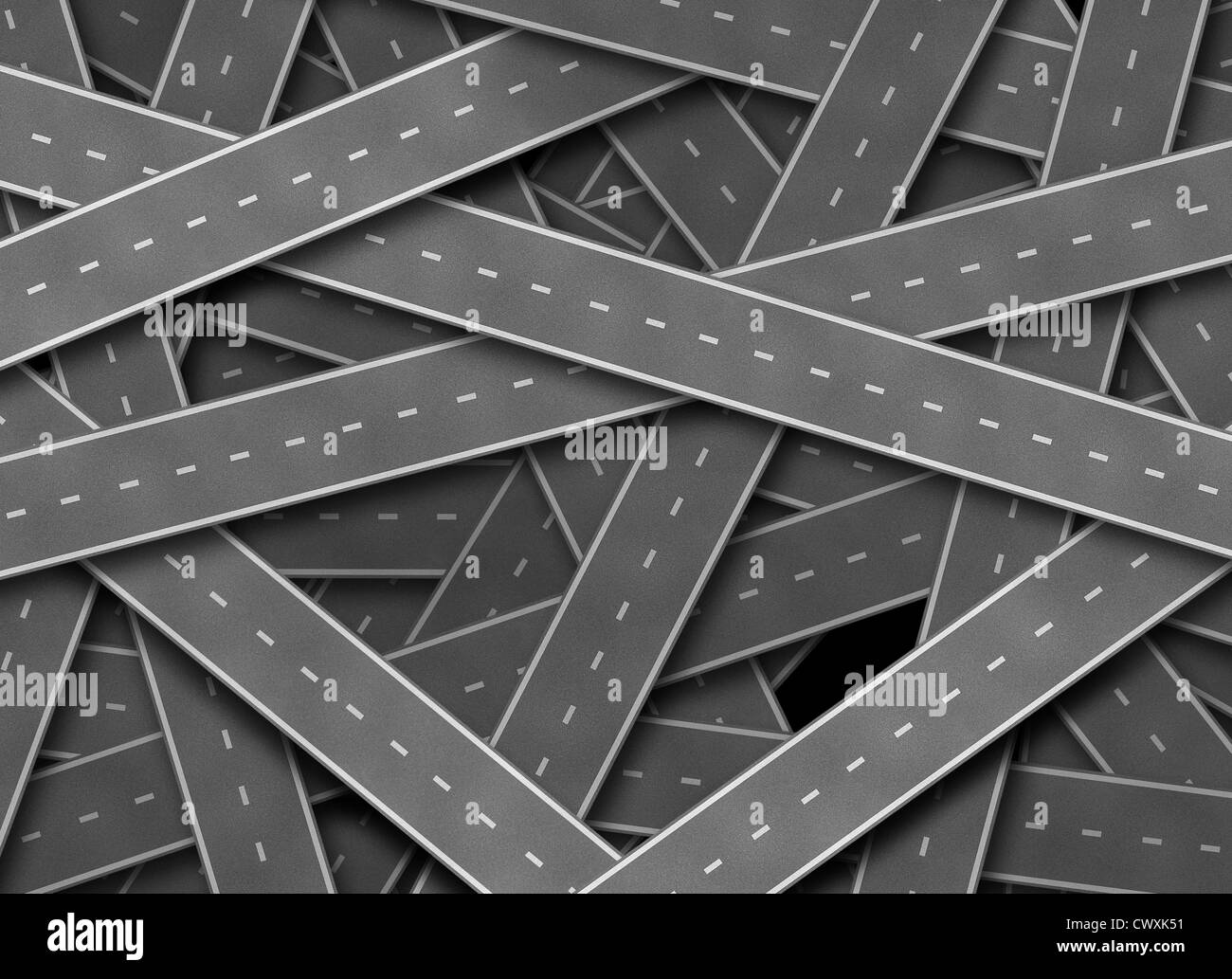 Transportation roads background with streets and highways going in ...