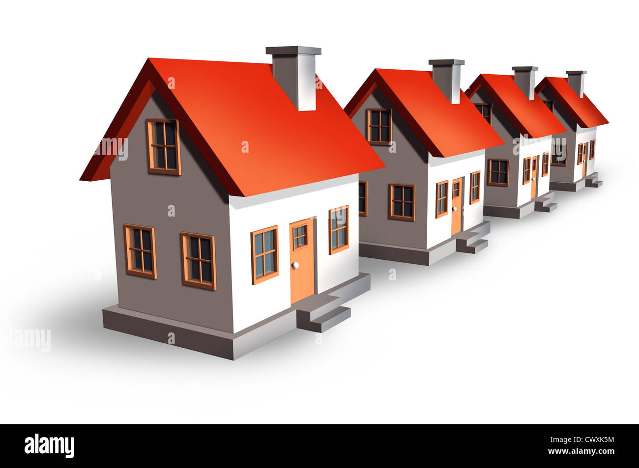 Housing development and the real estate market concept with homes and ...