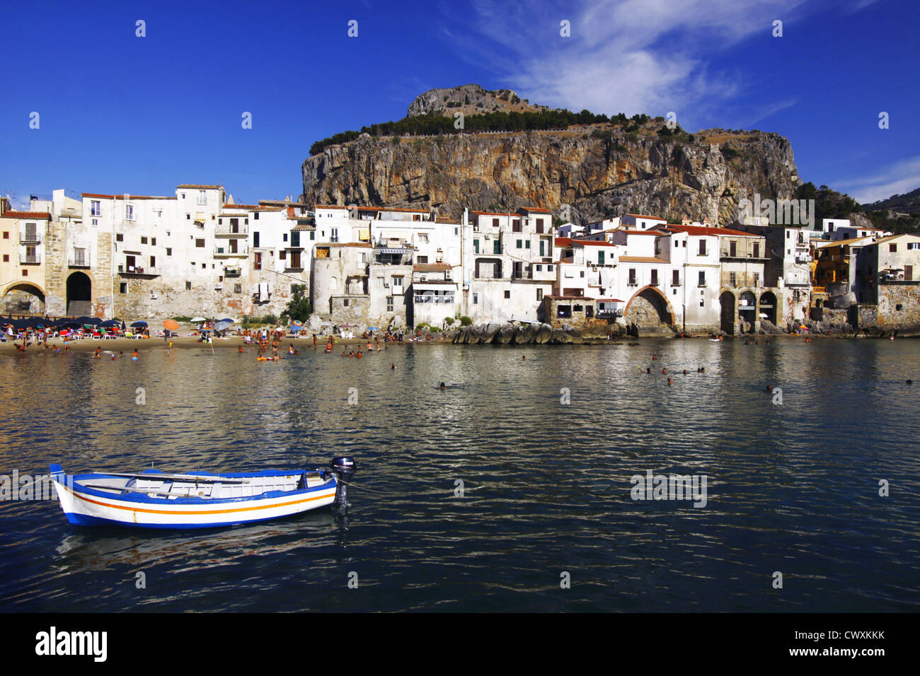 Cefalu' beach, Sicily, Italy Stock Photo - Alamy