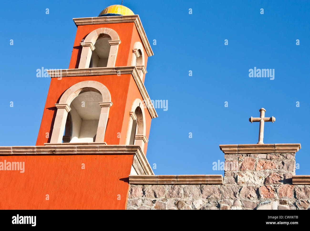Detail of a Mexican church, brilliant colours Stock Photo - Alamy