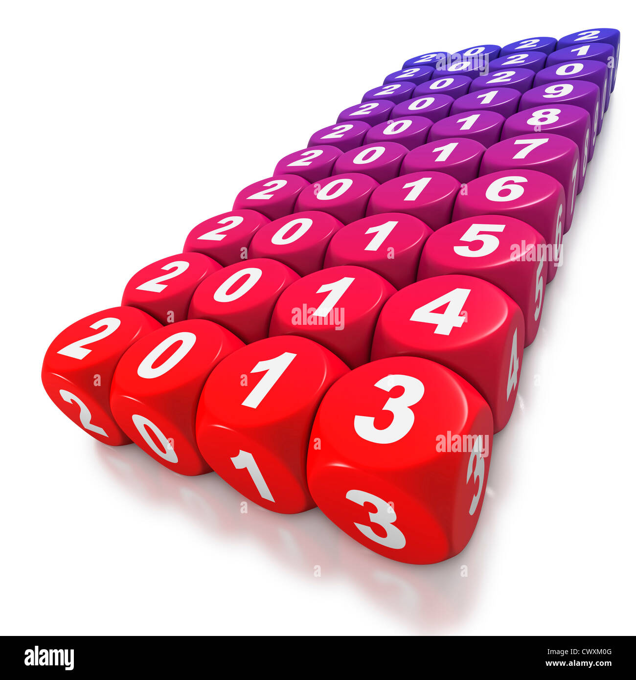 Ten years in the future from 2013 to 2022 on white background Stock ...