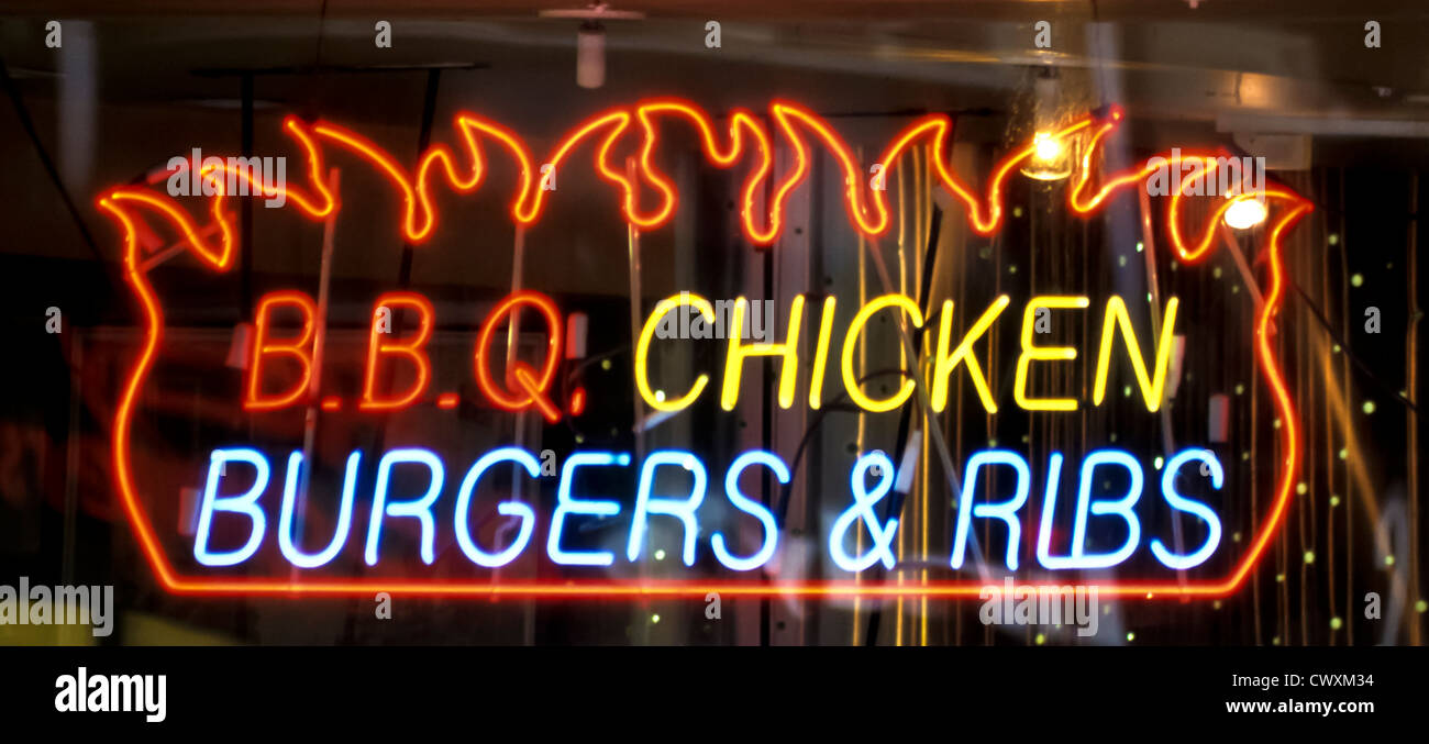 Chicken restaurant neon sign hi-res stock photography and images - Alamy