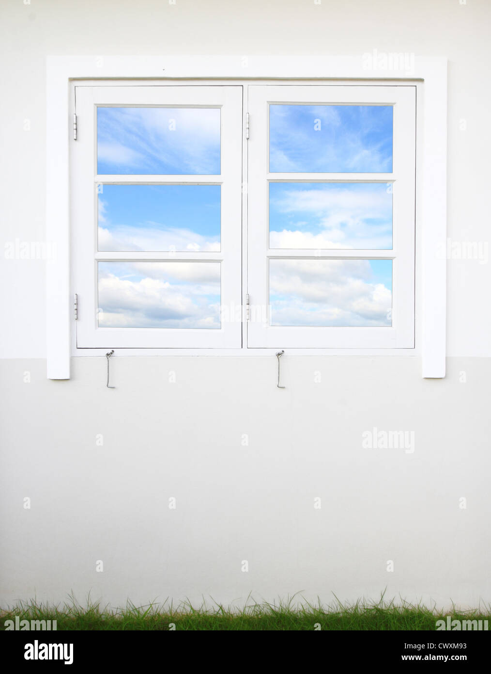 white window and wall with sky Stock Photo - Alamy