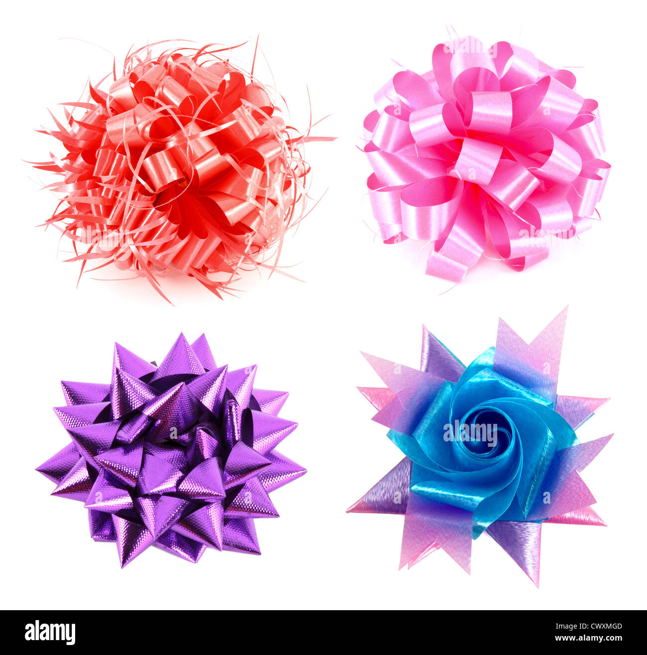 4 bow 4 colour on white background Stock Photo - Alamy