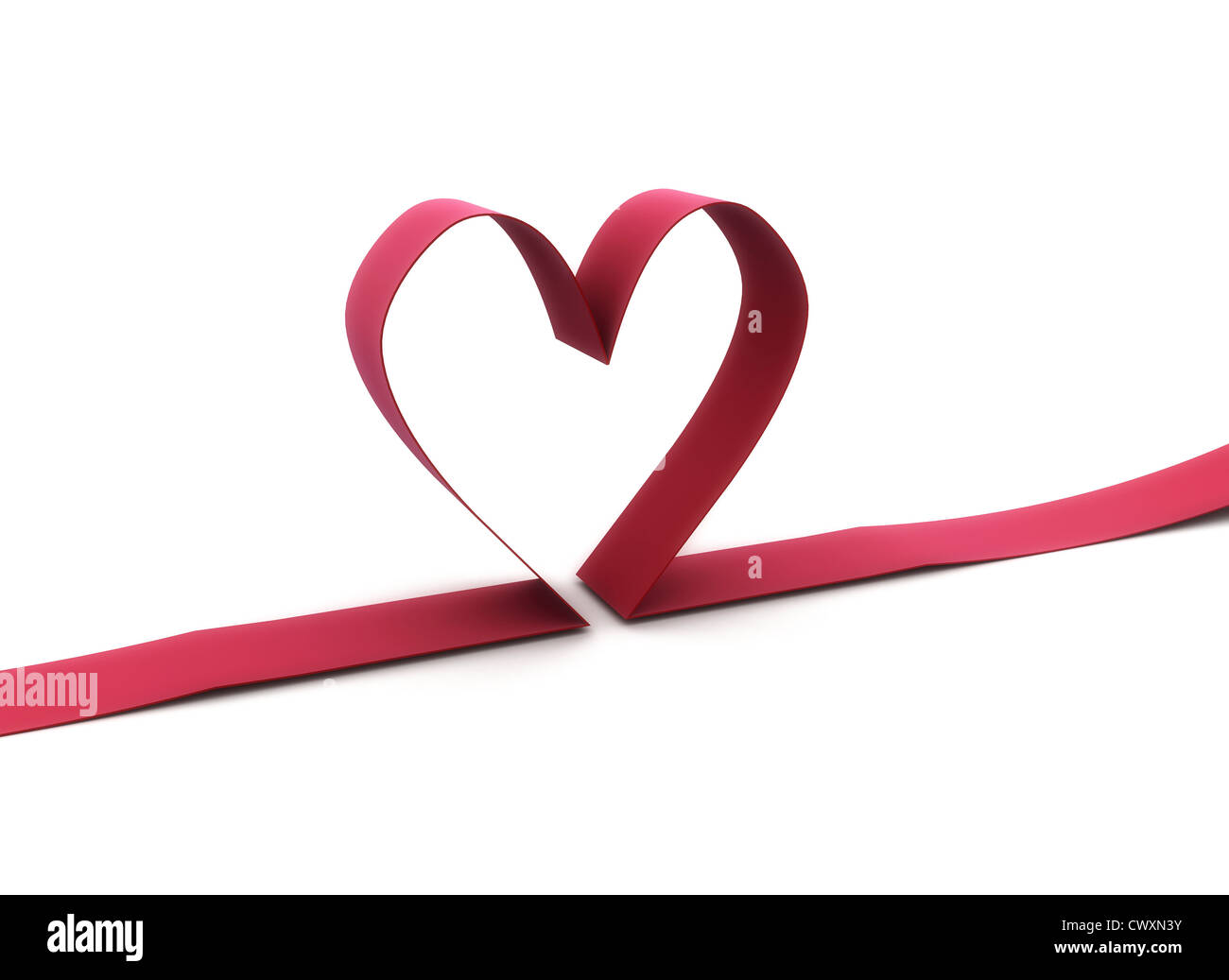 Red velvet heart shaped ribbon Stock Photo - Alamy