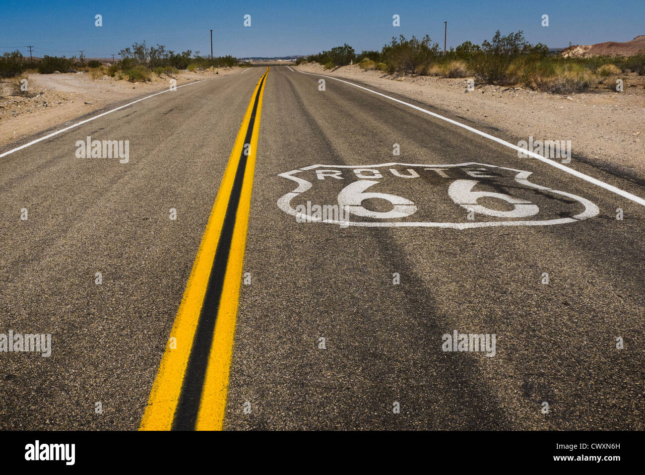 A view of a section of the historic Route 66 in California, USA Stock ...