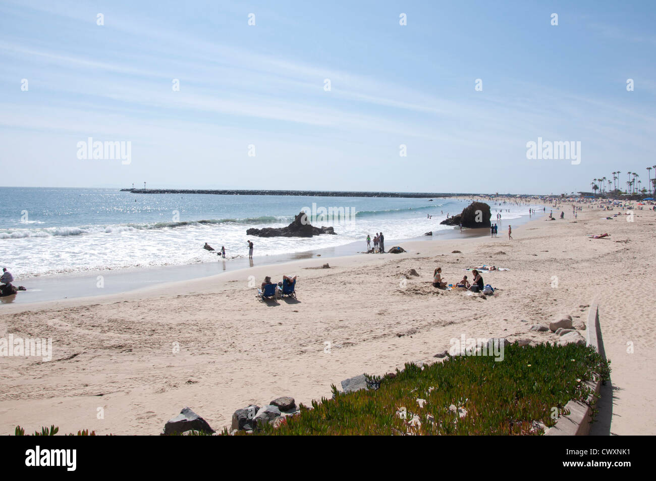 California beach ocean side view Stock Photo - Alamy