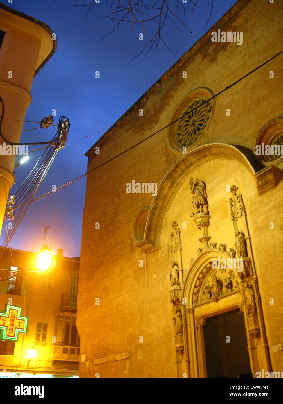 Street View in Spain of Church Stock Photo - Alamy