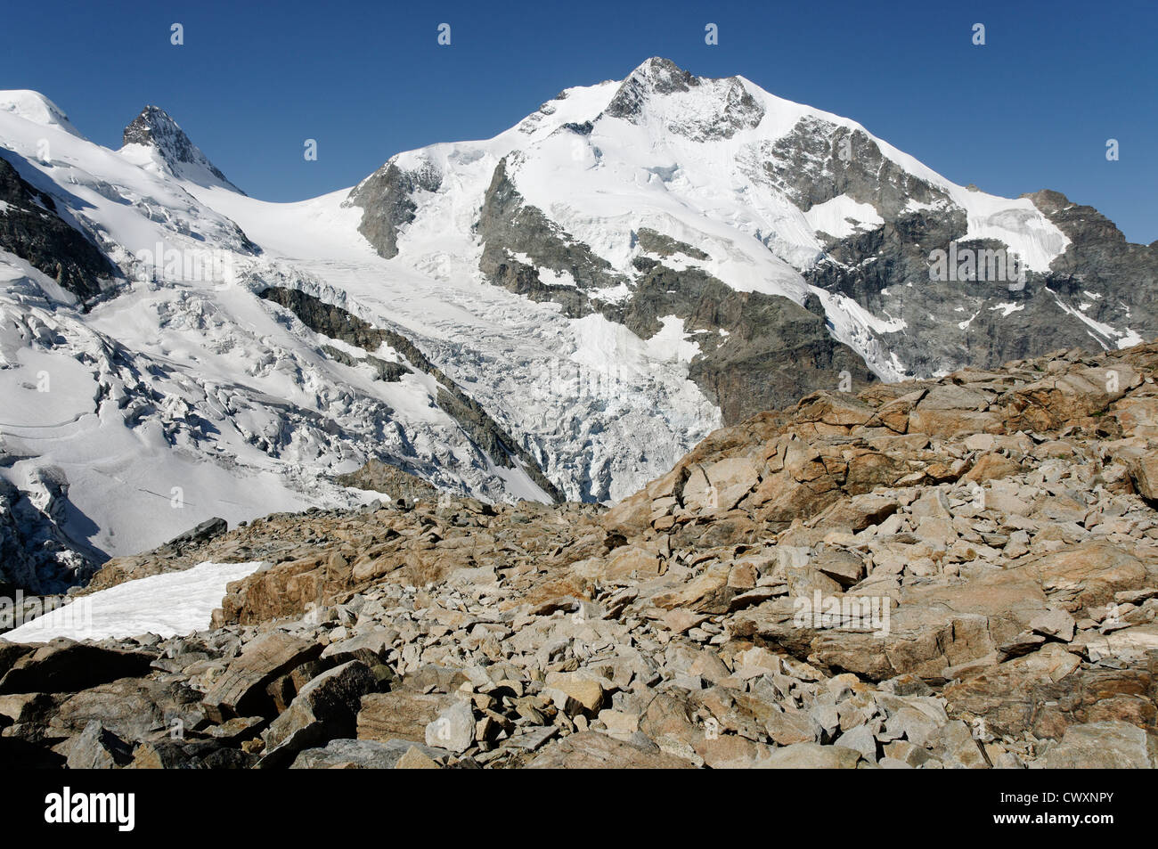 Piz Bernina in the Bernina Alps Stock Photo - Alamy