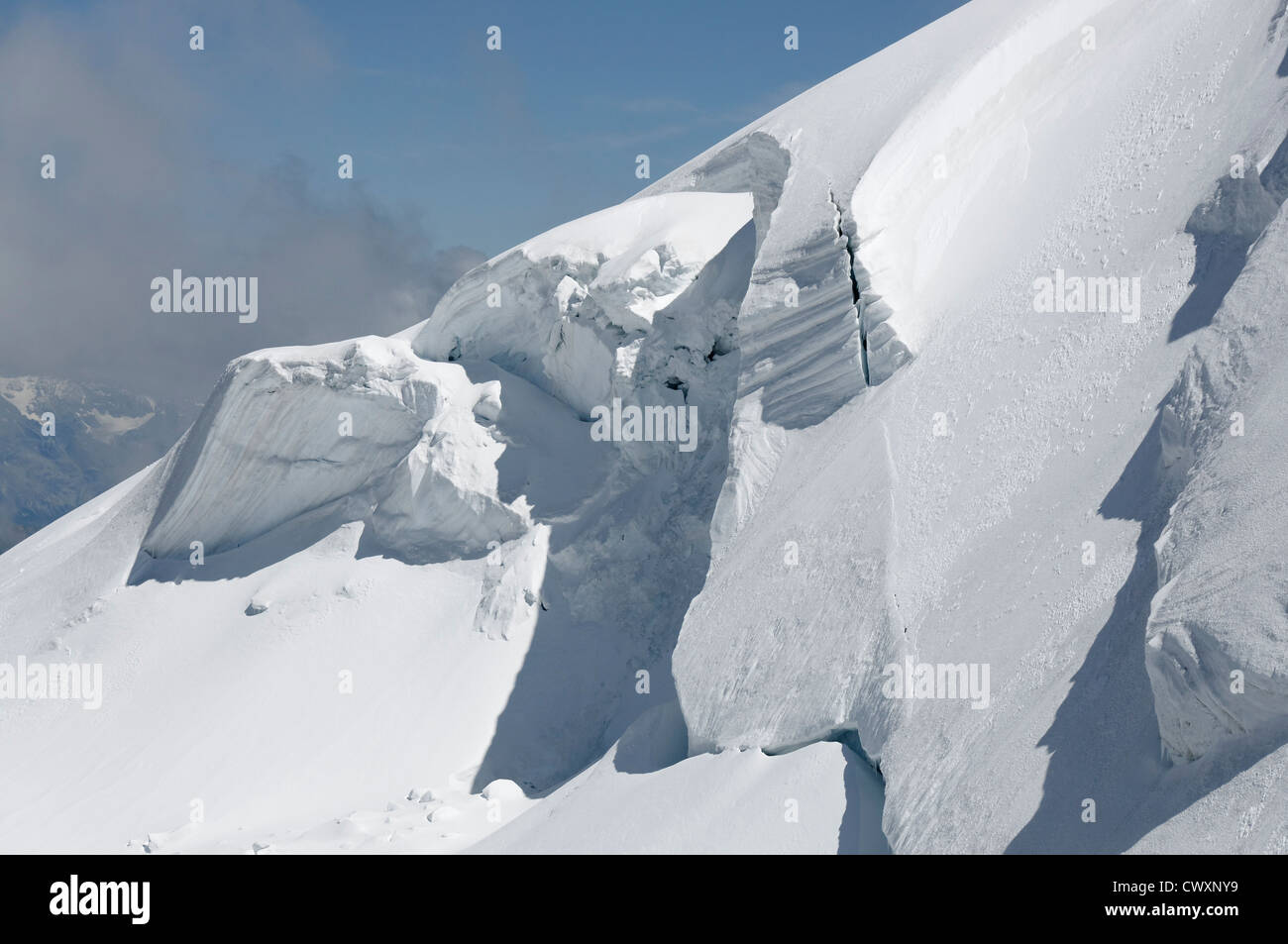 Dangerous ice cliffs in the Bernina Alps Stock Photo - Alamy