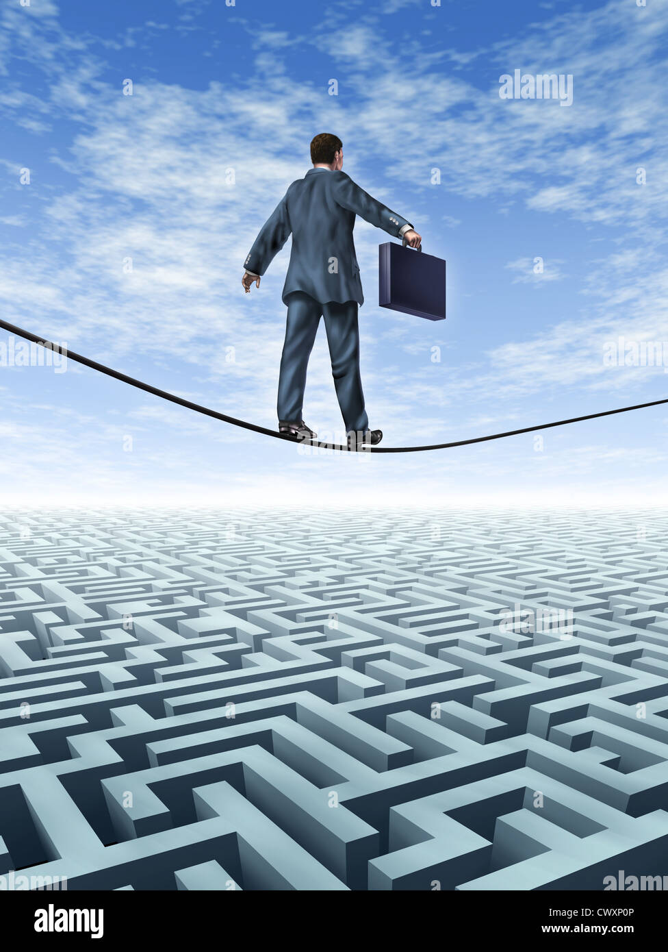 Business challenges and a symbol for finding solutions to financial ...