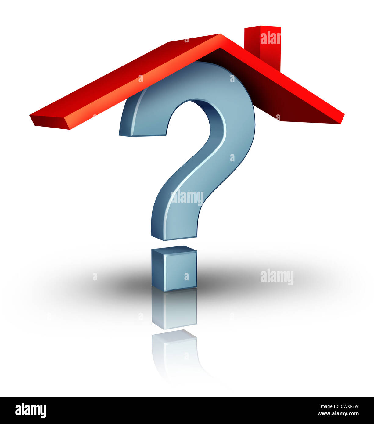 Home questions and a real estate business symbol of uncertainty of the ...