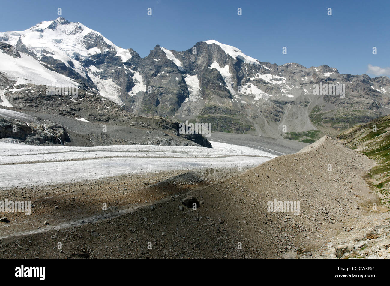 A large moraine bank in the Bernina Alps Stock Photo - Alamy