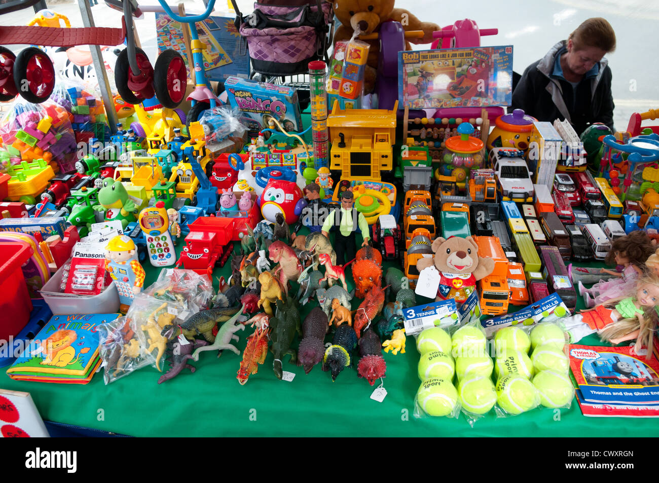 A toy stall in Ludlow town square during the 2012 Food Festival Stock ...