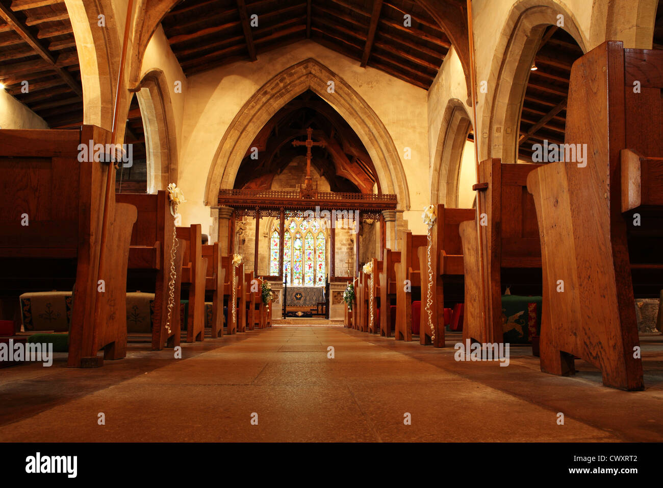 Interior of St Mary's church in Morpeth, Northumberland, England Stock ...