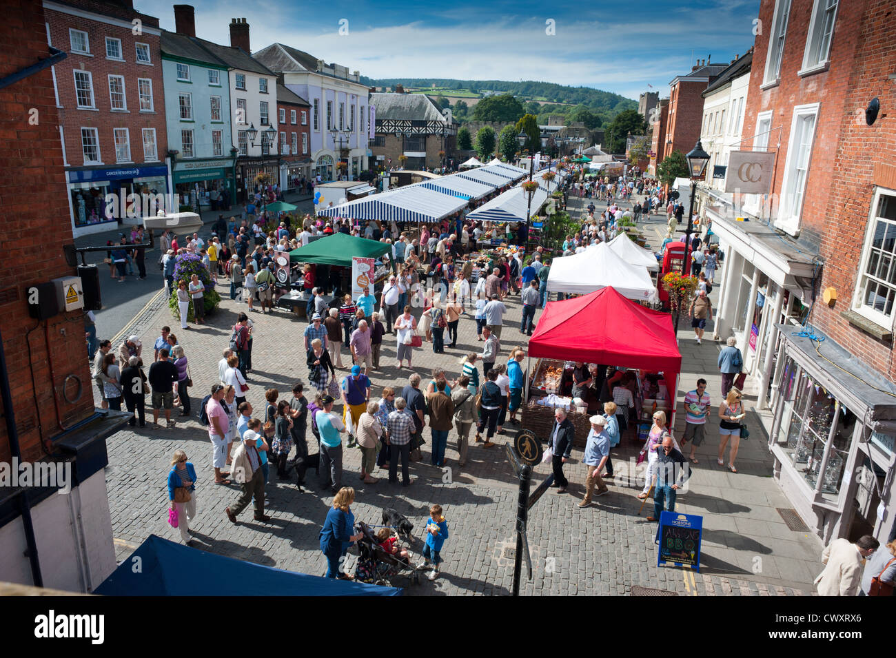 A market in Ludlow castle square during the 2012 Food Festival ...