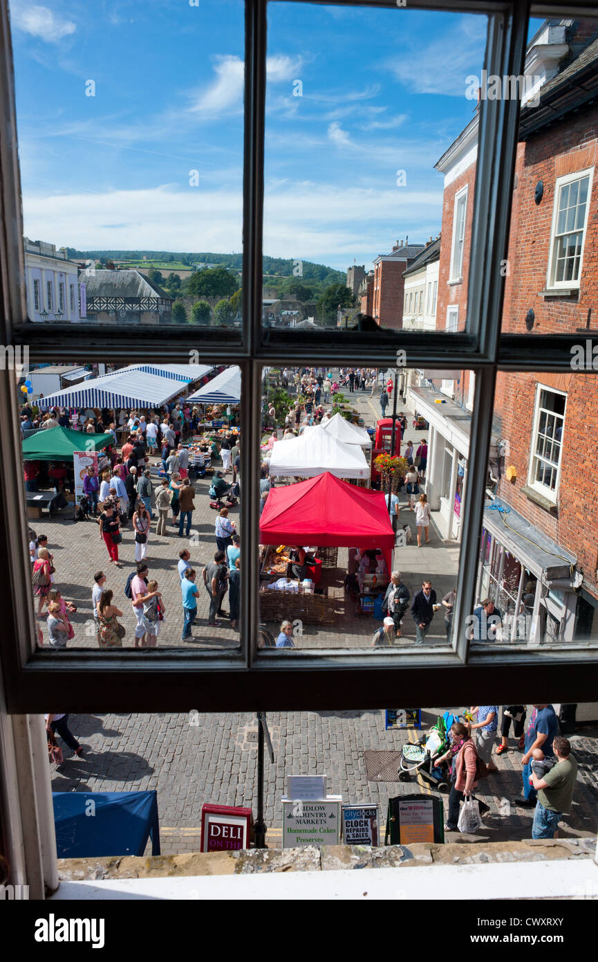 A market in Ludlow castle square during the 2012 Food Festival ...