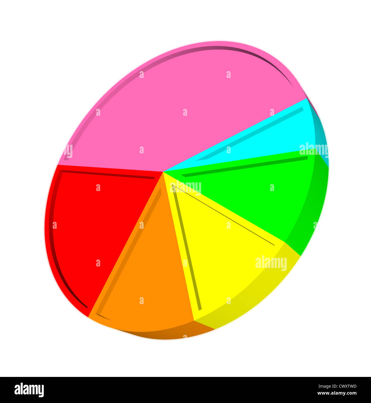 3d pie graph with different colored segments Stock Photo - Alamy