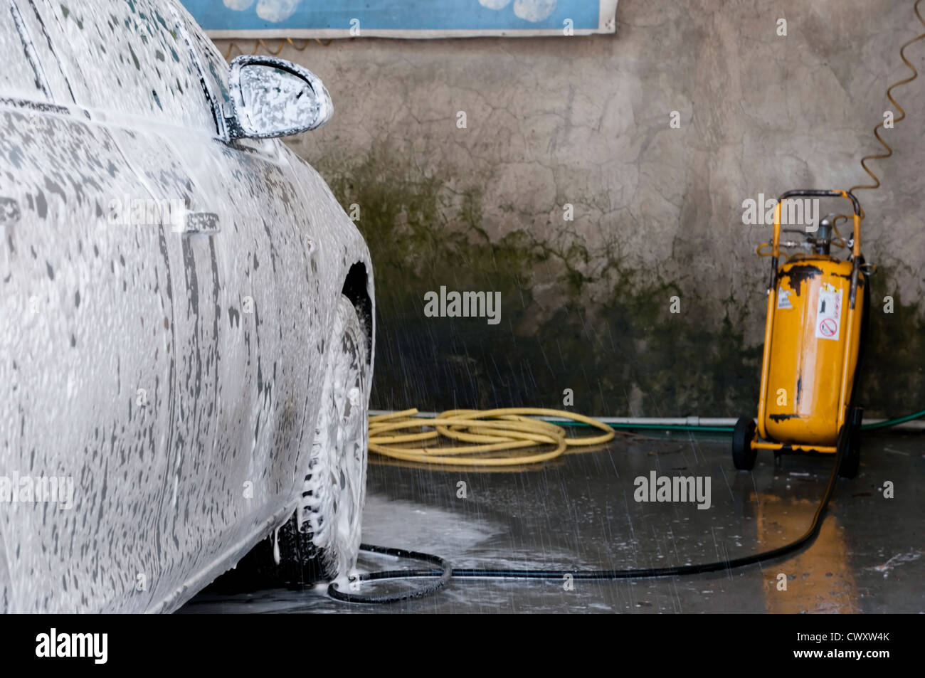 Interior and exterior car cleaning Stock Photo - Alamy