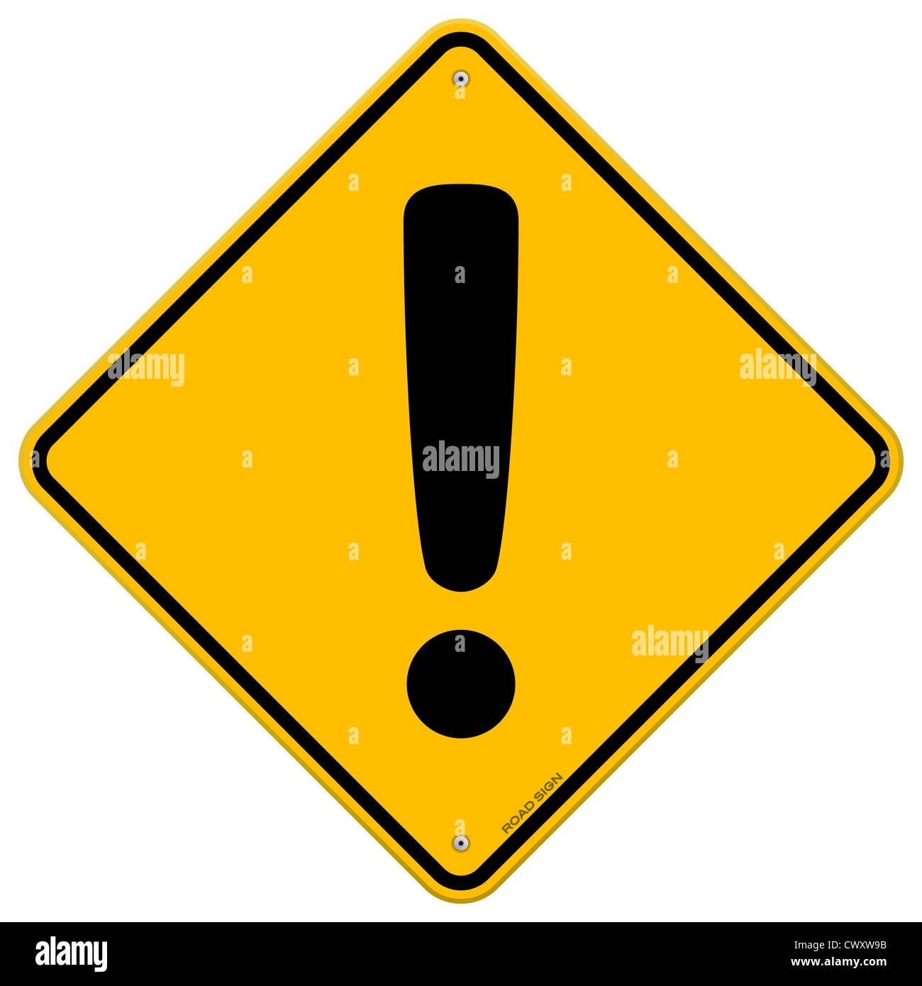 Exclamation Yellow Sign Stock Photo - Alamy