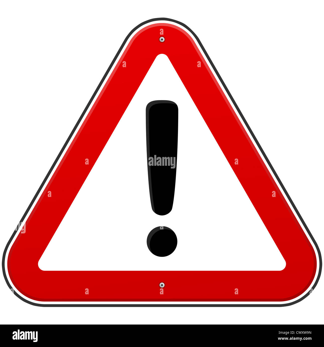 Red Exclamation Sign Stock Photo - Alamy