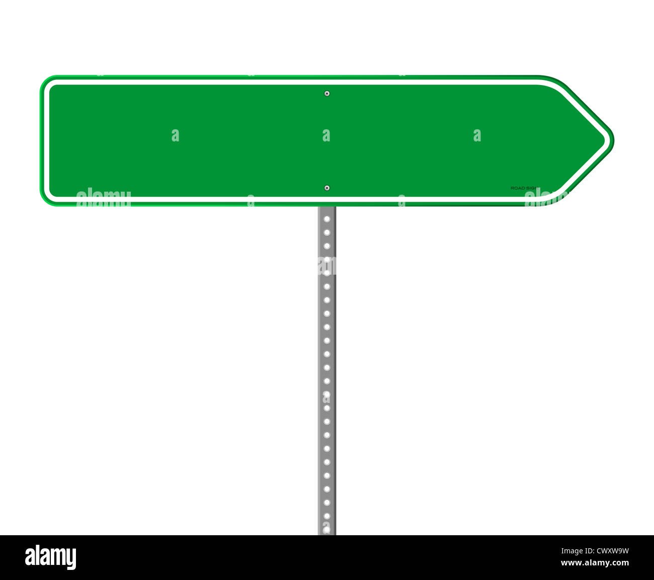Empty Green Direction Sign Stock Photo - Alamy