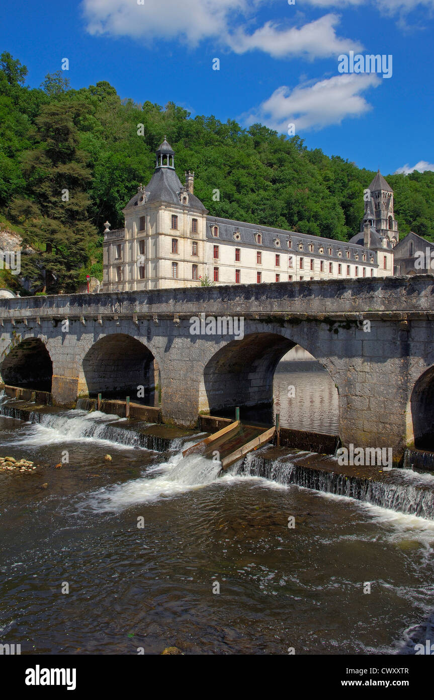 Brantome, Saint Pierre Benedictine Abbey, Dordogne, Perigord, River ...