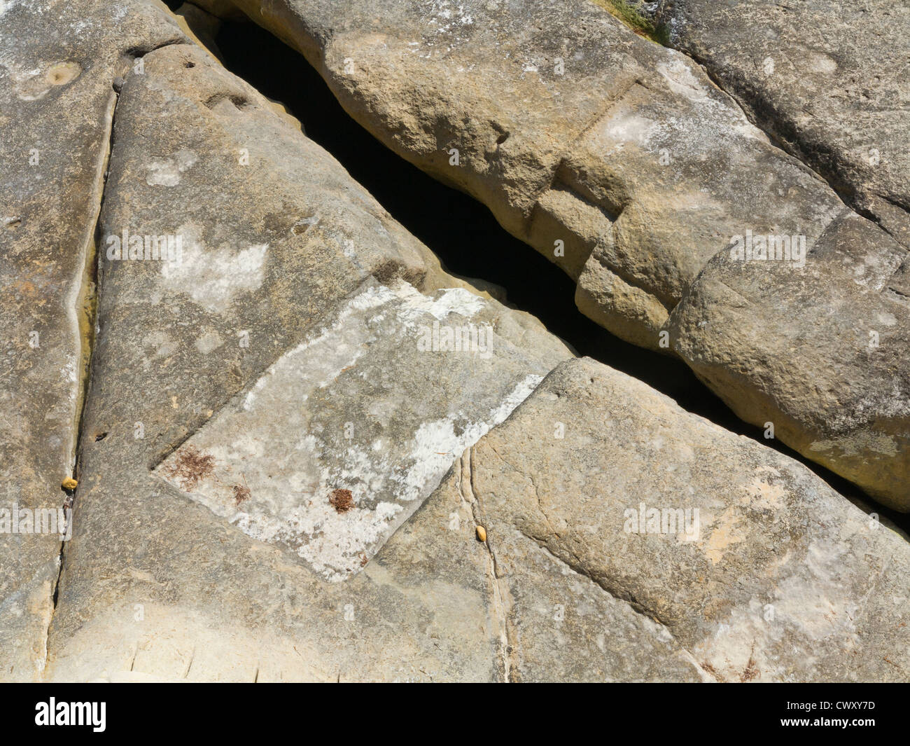 Scar remains in rock of coastal fortifications Stock Photo - Alamy