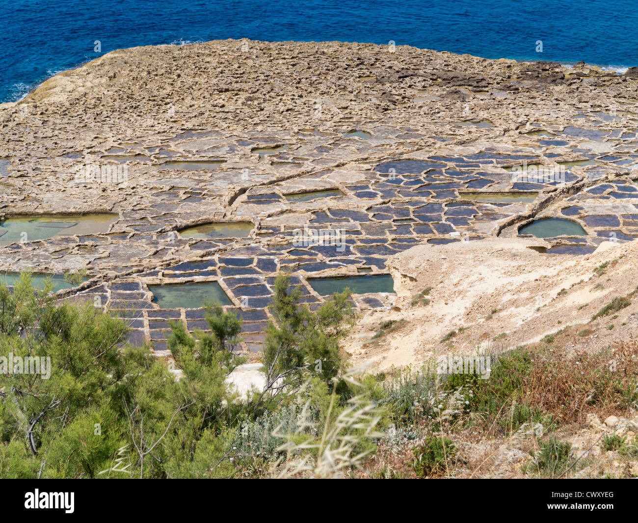 View from cliff salt pans hi-res stock photography and images - Alamy
