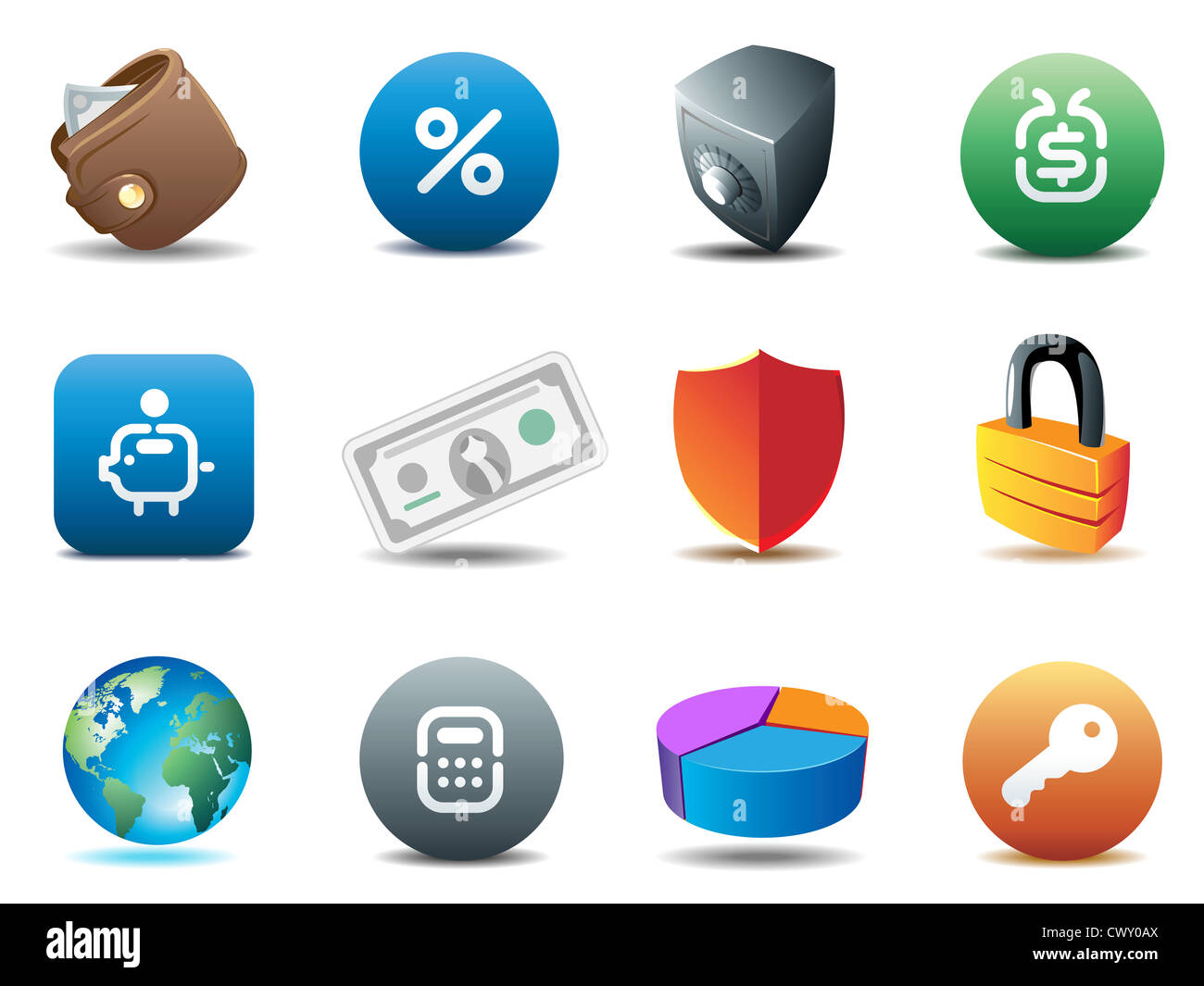 Finance and security icons Stock Photo - Alamy