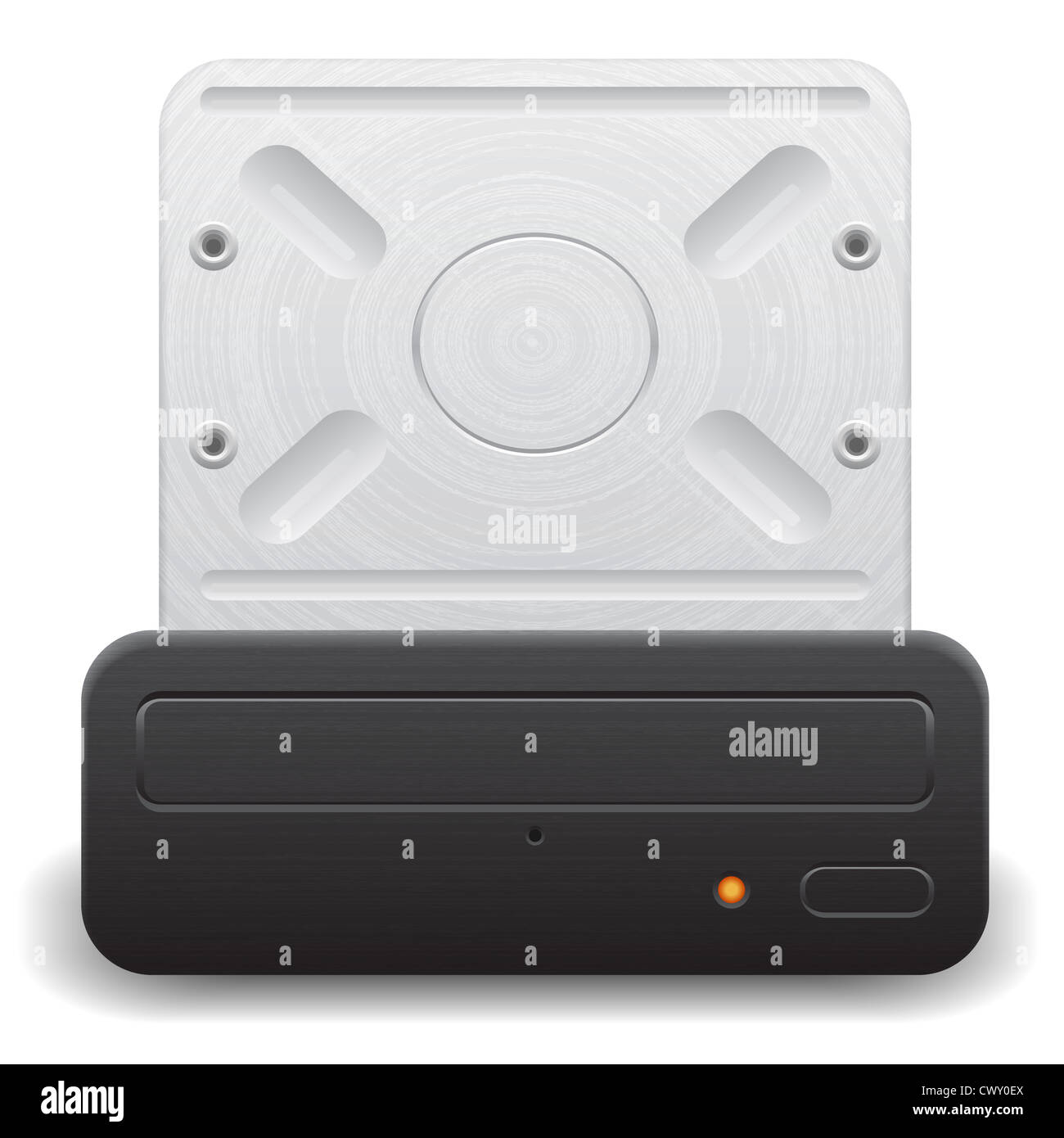 Icon for optical drive. White background Stock Photo - Alamy