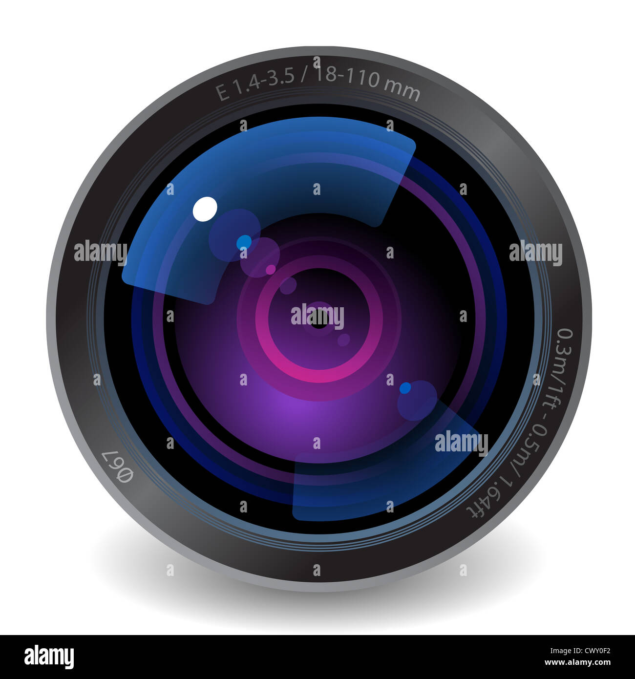 Icon for camera lens. White background Stock Photo - Alamy