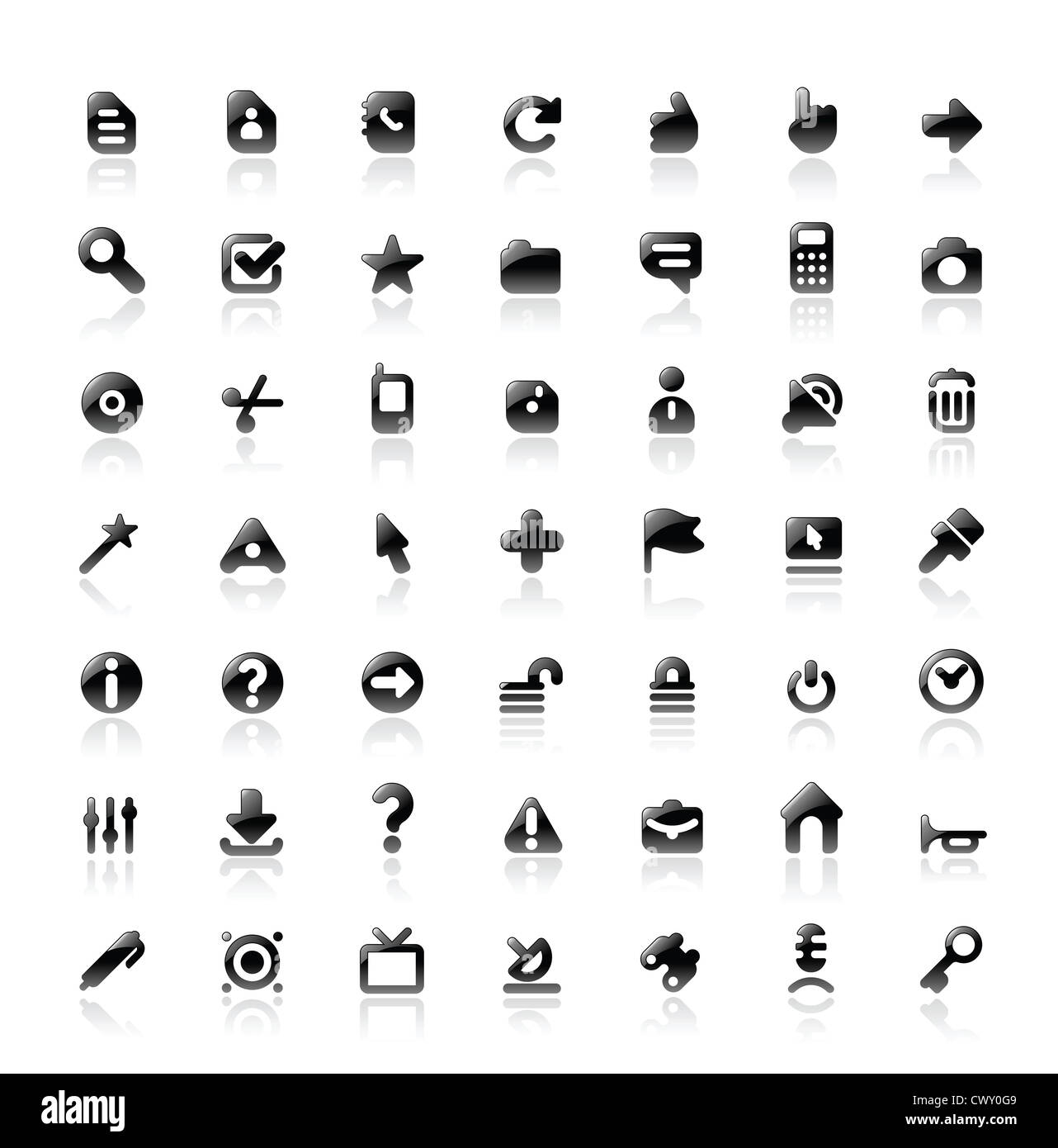 Perfect designer icons for computer interface Stock Photo - Alamy