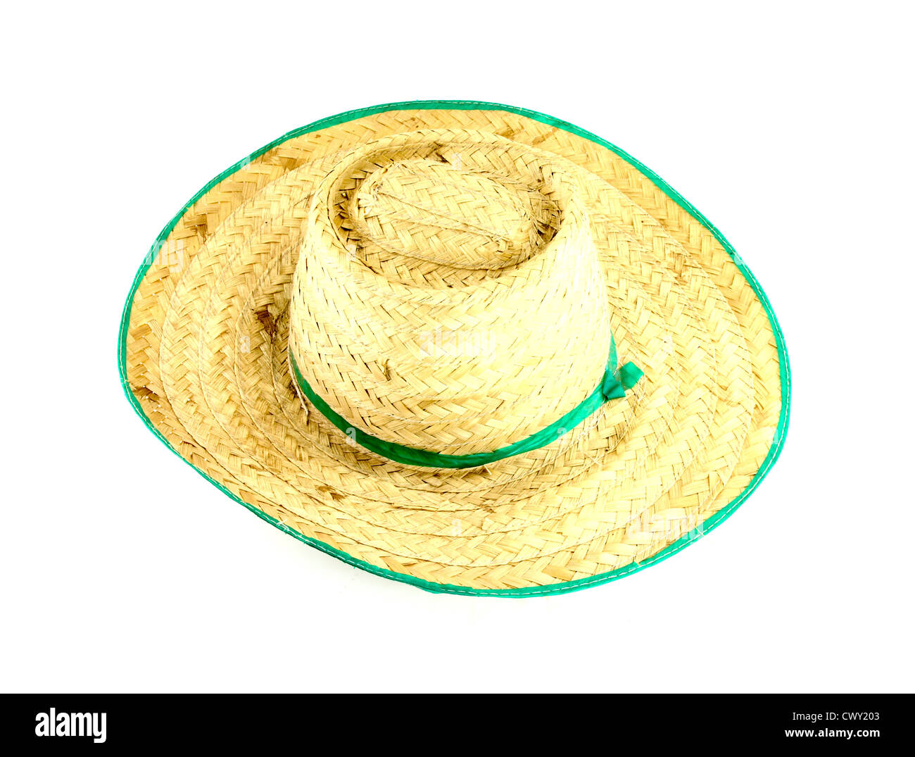 straw hat on white background Stock Photo - Alamy