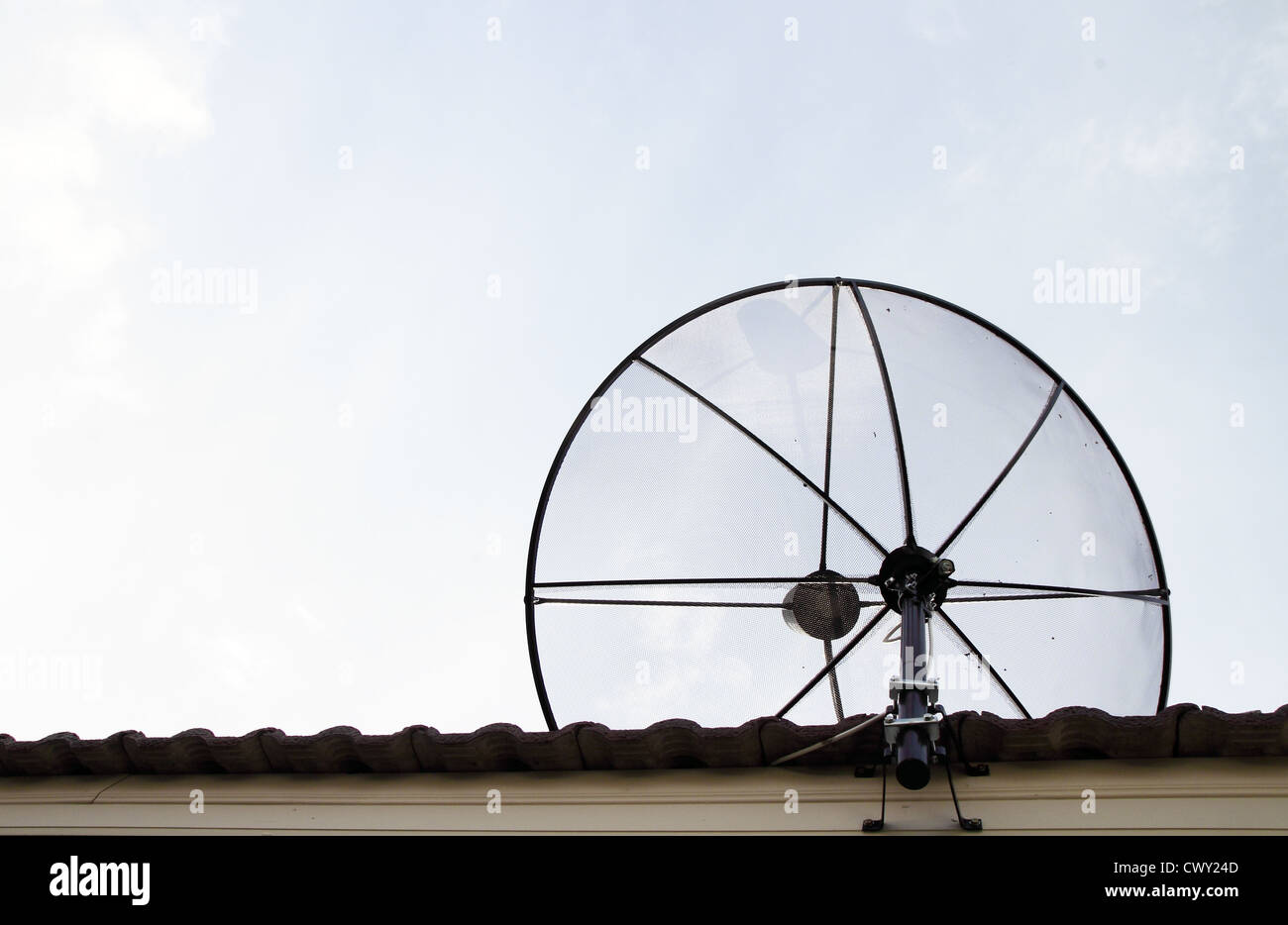 Satellite dish on the roof Stock Photo - Alamy