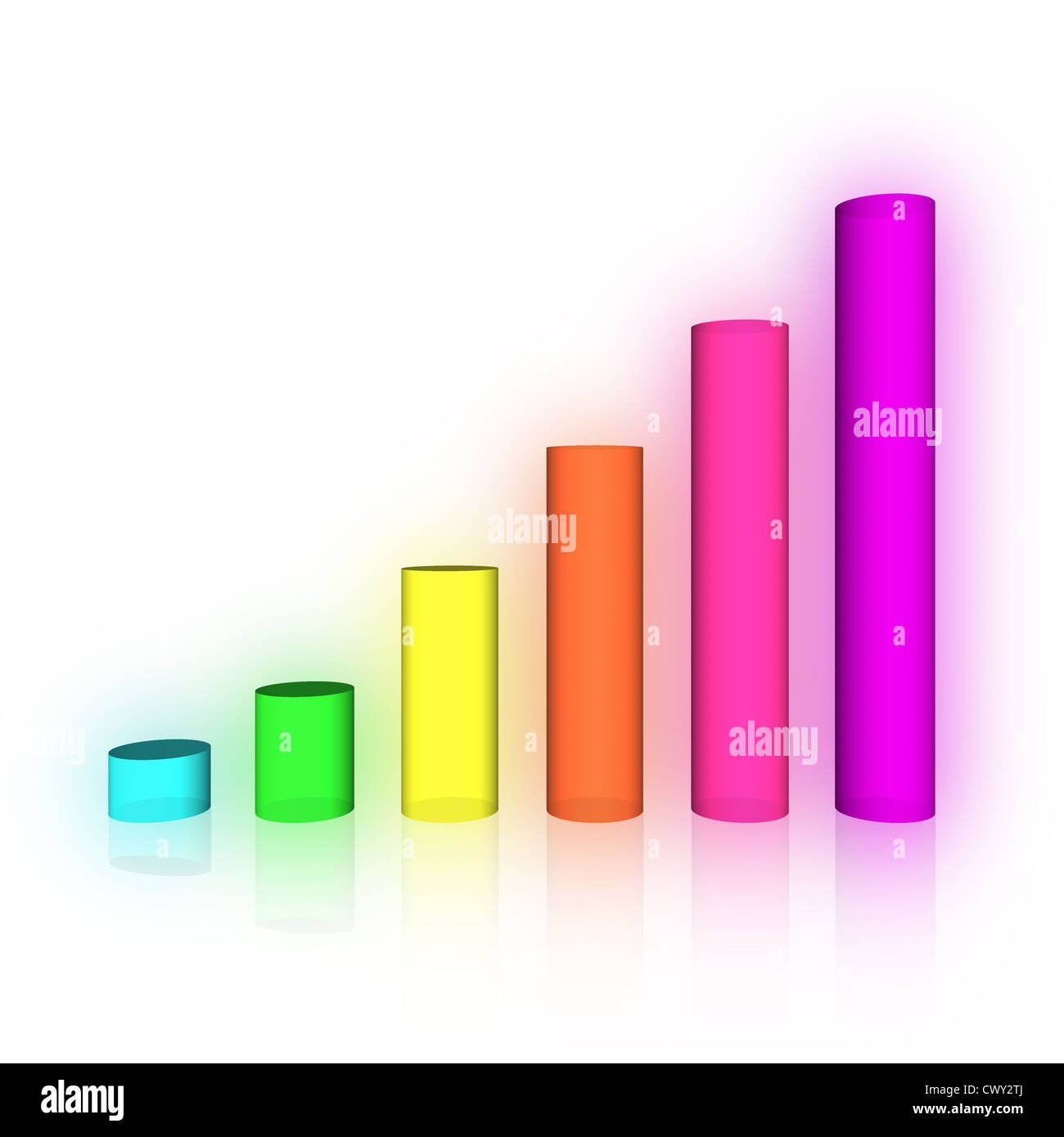bar graph on white background Stock Photo - Alamy