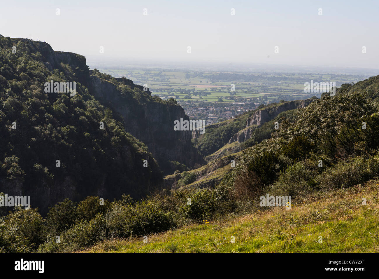 View of cheddar gorge in somerset, england. Limestone gorge in the ...