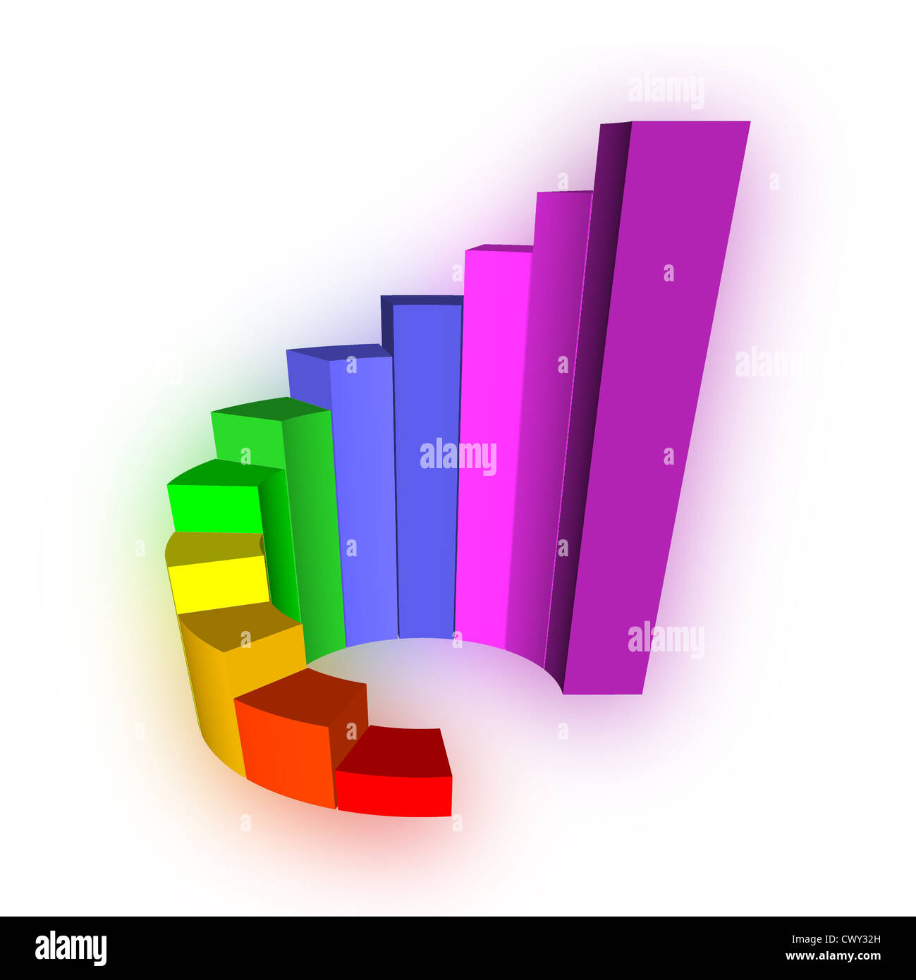 3D Growth bar graph on white Stock Photo - Alamy