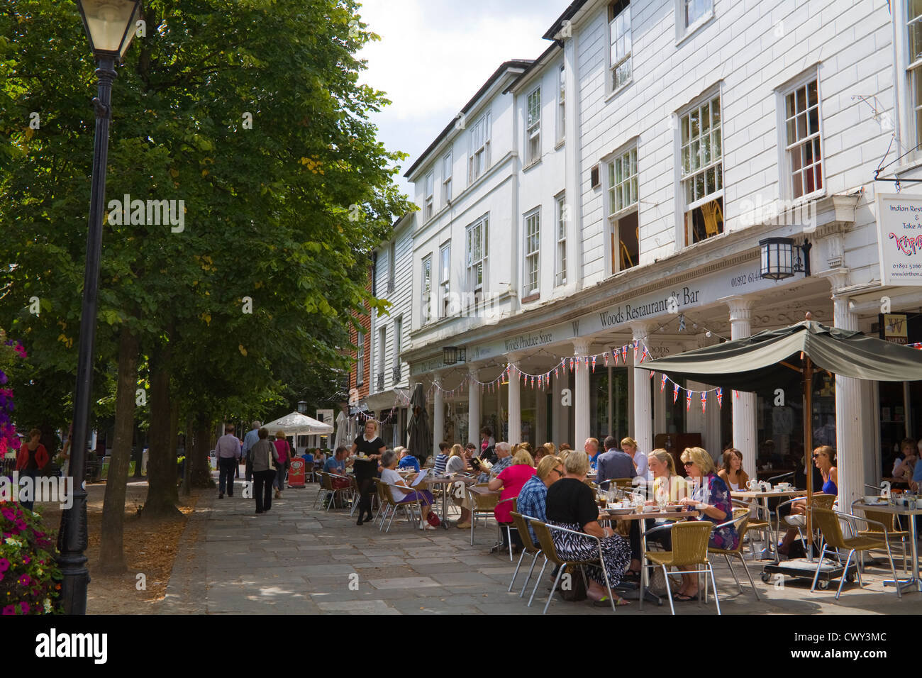 The Pantiles Royal Tunbridge Wells Kent People dining outside in the ...