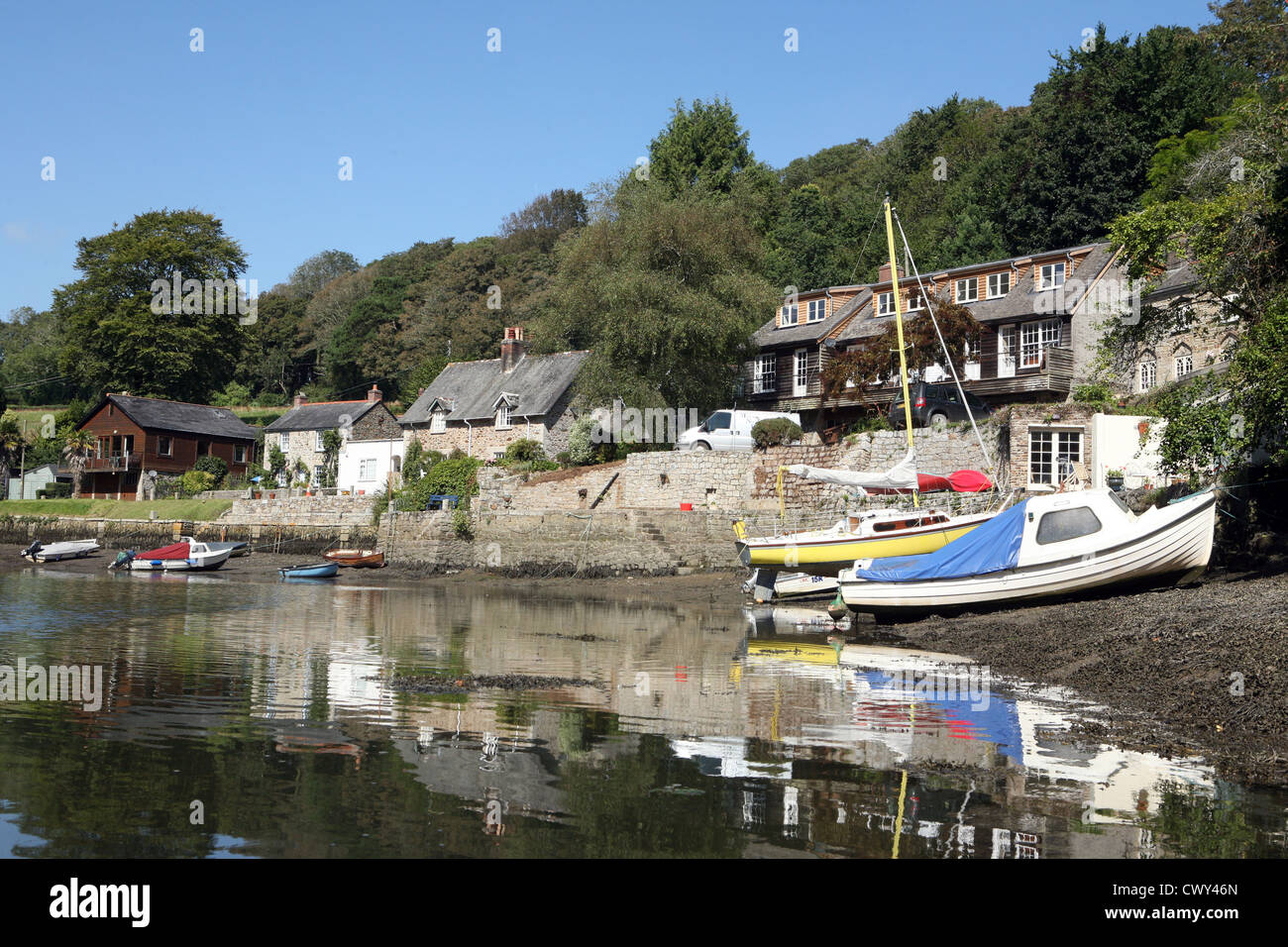 Port Navas Helford River Cornwall England UK GB Stock Photo - Alamy
