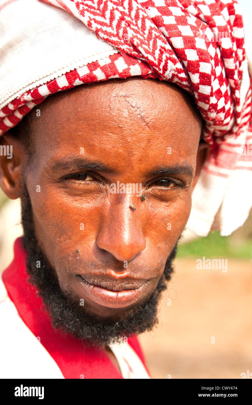 Portrait of a man with a head scarf Harar Ethiopia Stock Photo - Alamy