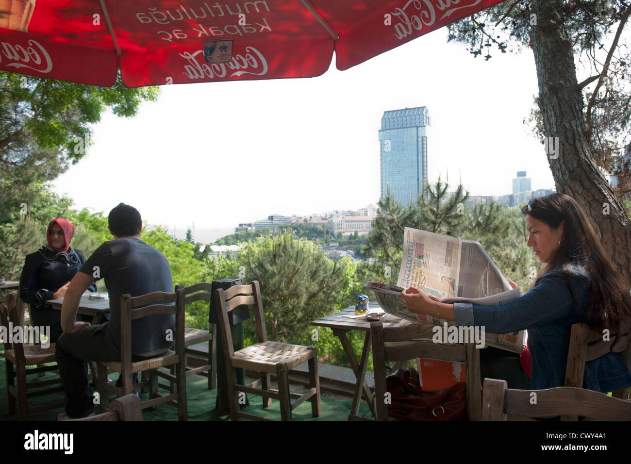 Türkei, Istanbul, Macka, Macka Caddesi, Blick von der Terrasse des ...