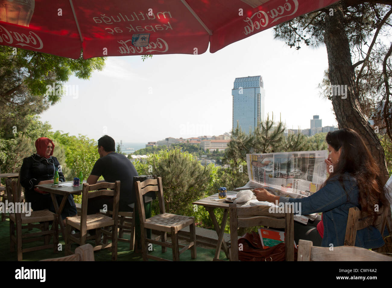 Türkei, Istanbul, Macka, Macka Caddesi, Blick von der Terrasse des ...
